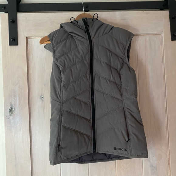 Bench | Jackets & Coats | Bench Dark Grey Puffer Vest With Hood | Poshmark
